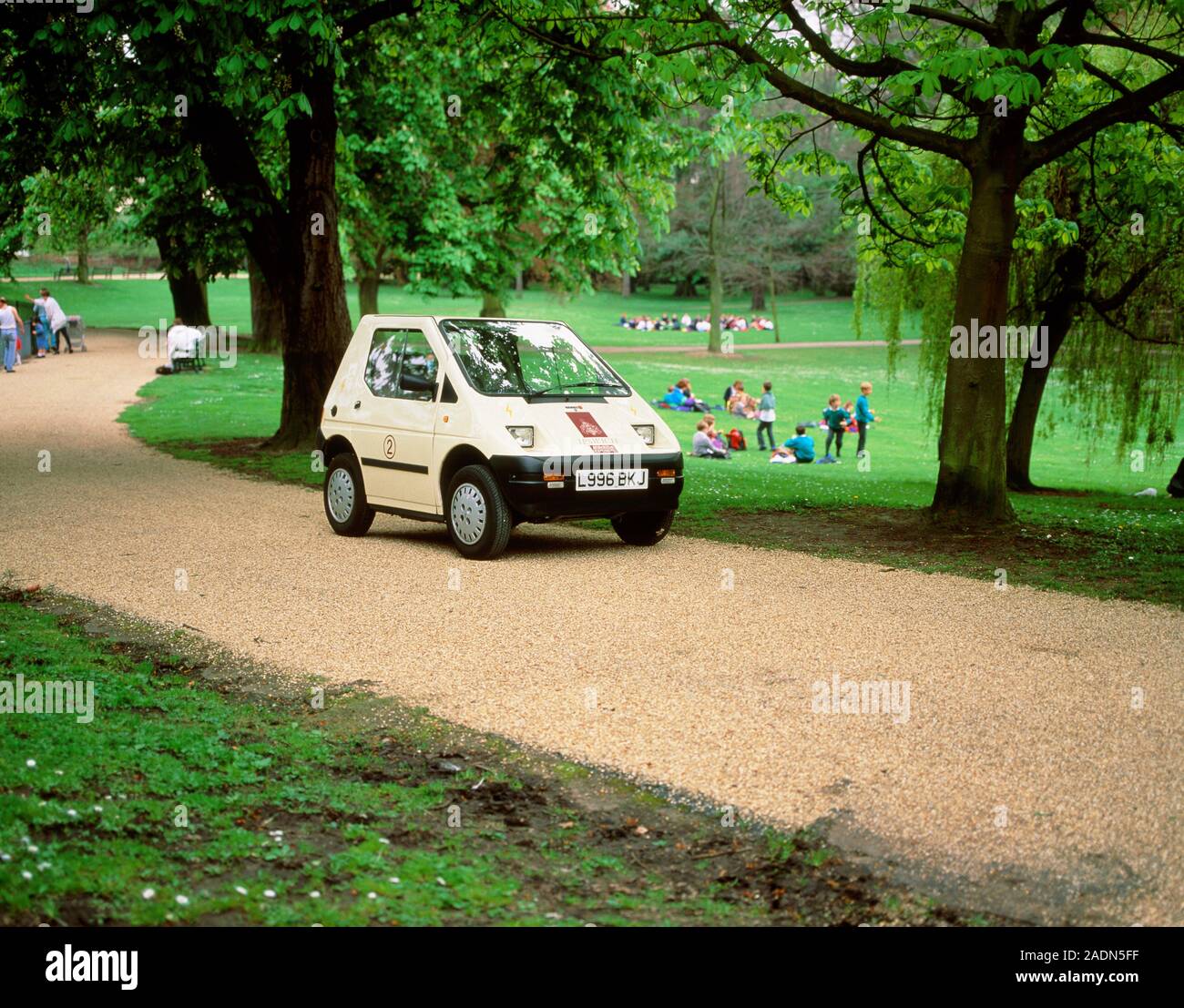 Electric car. View of the Kewet 'El-Jet' electric car. The car is a two ...