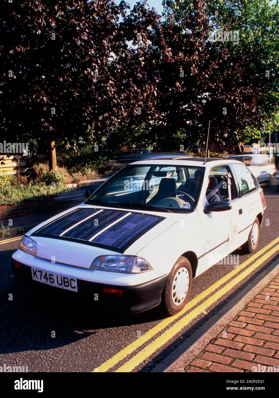 Electric car. Solectria electric car powered by batteries and solar ...