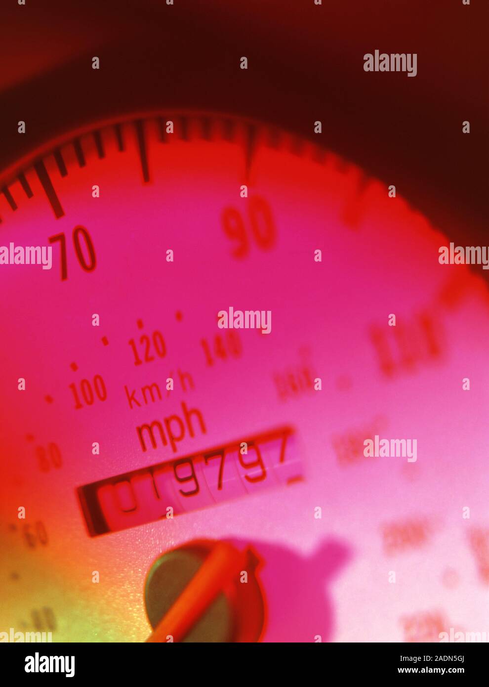 Speedometer. An automobile speedometer with an in- built mileometer ...