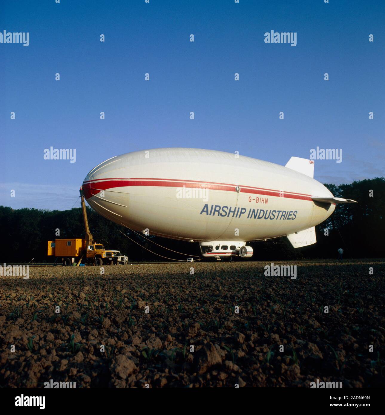 Airship Industries airship (dirigible), pictured on the ground ...