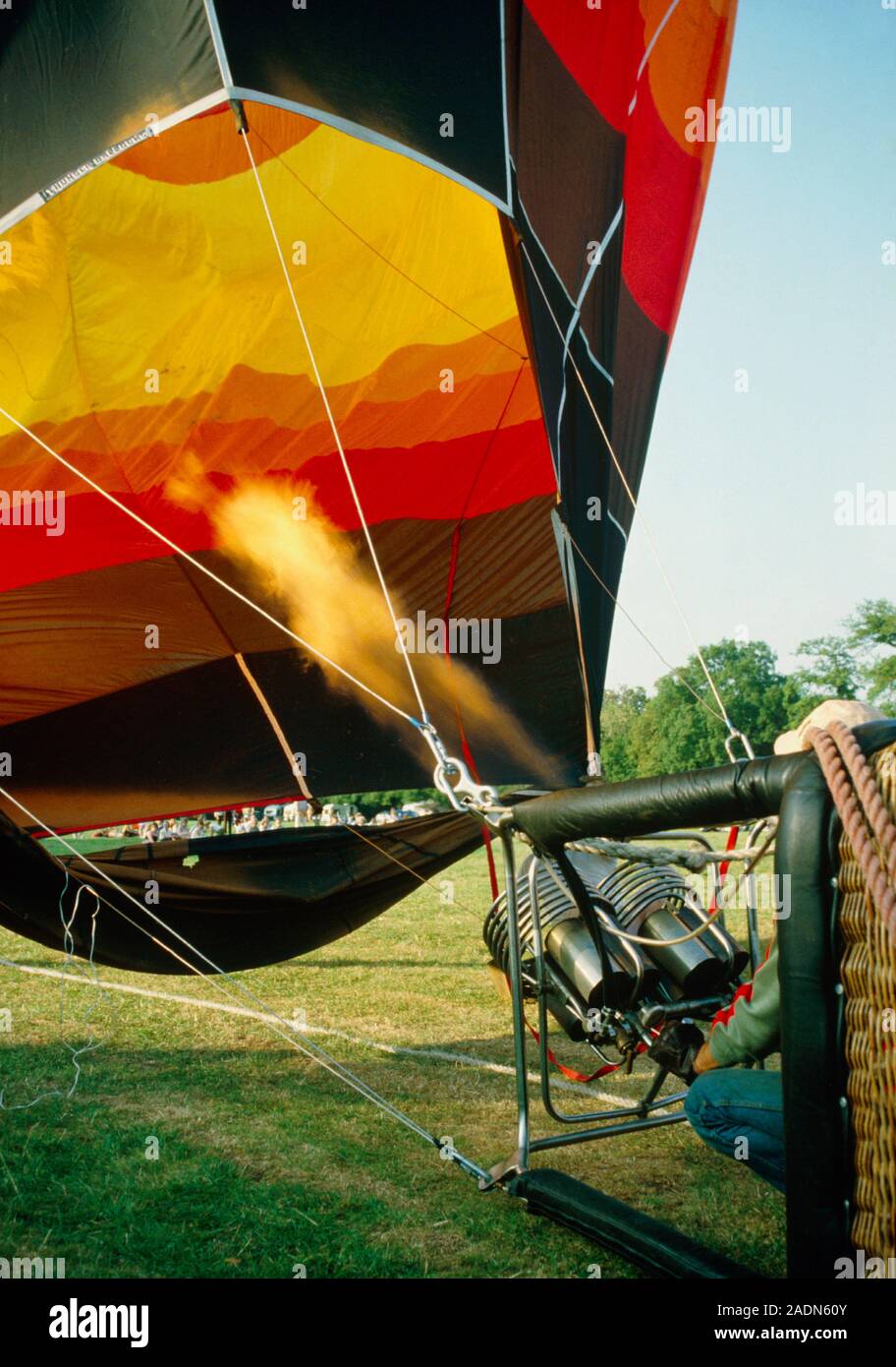 Inflation of a hot air balloon Stock Photo - Alamy