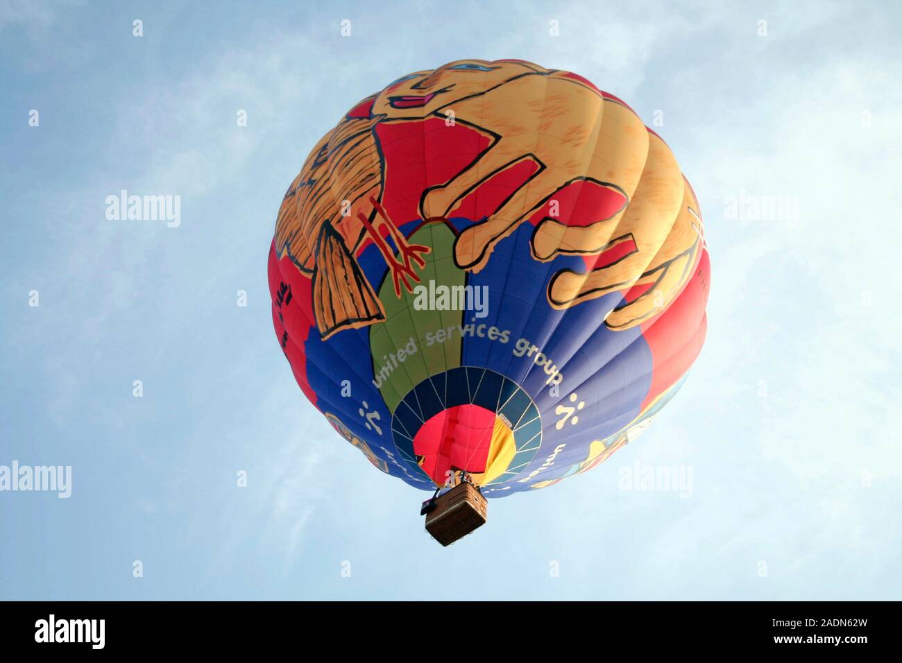 Hot air balloon in flight Stock Photo - Alamy