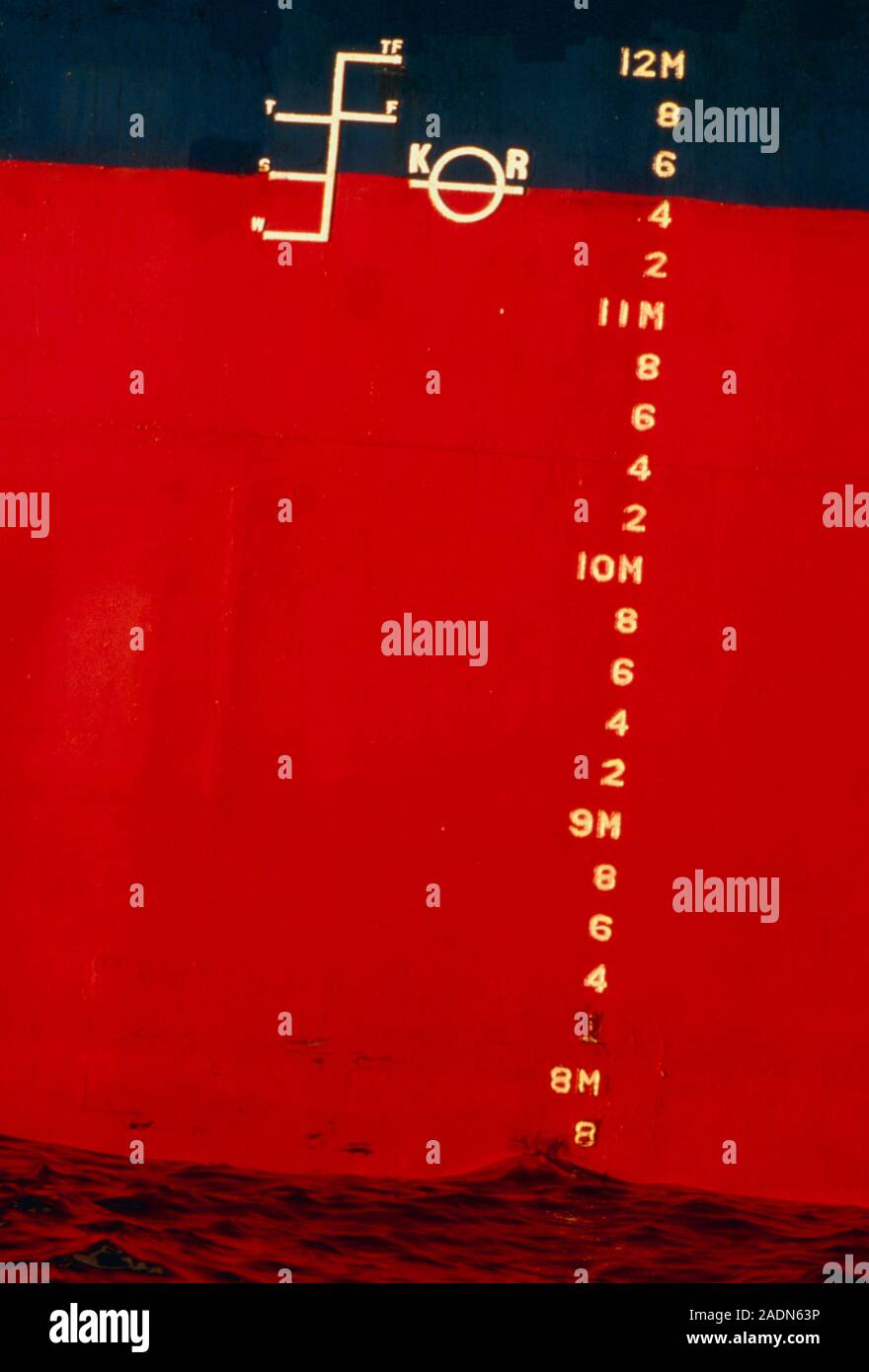 'Plimsoll lines' on the side of a cargo ship. The original Plimsoll ...