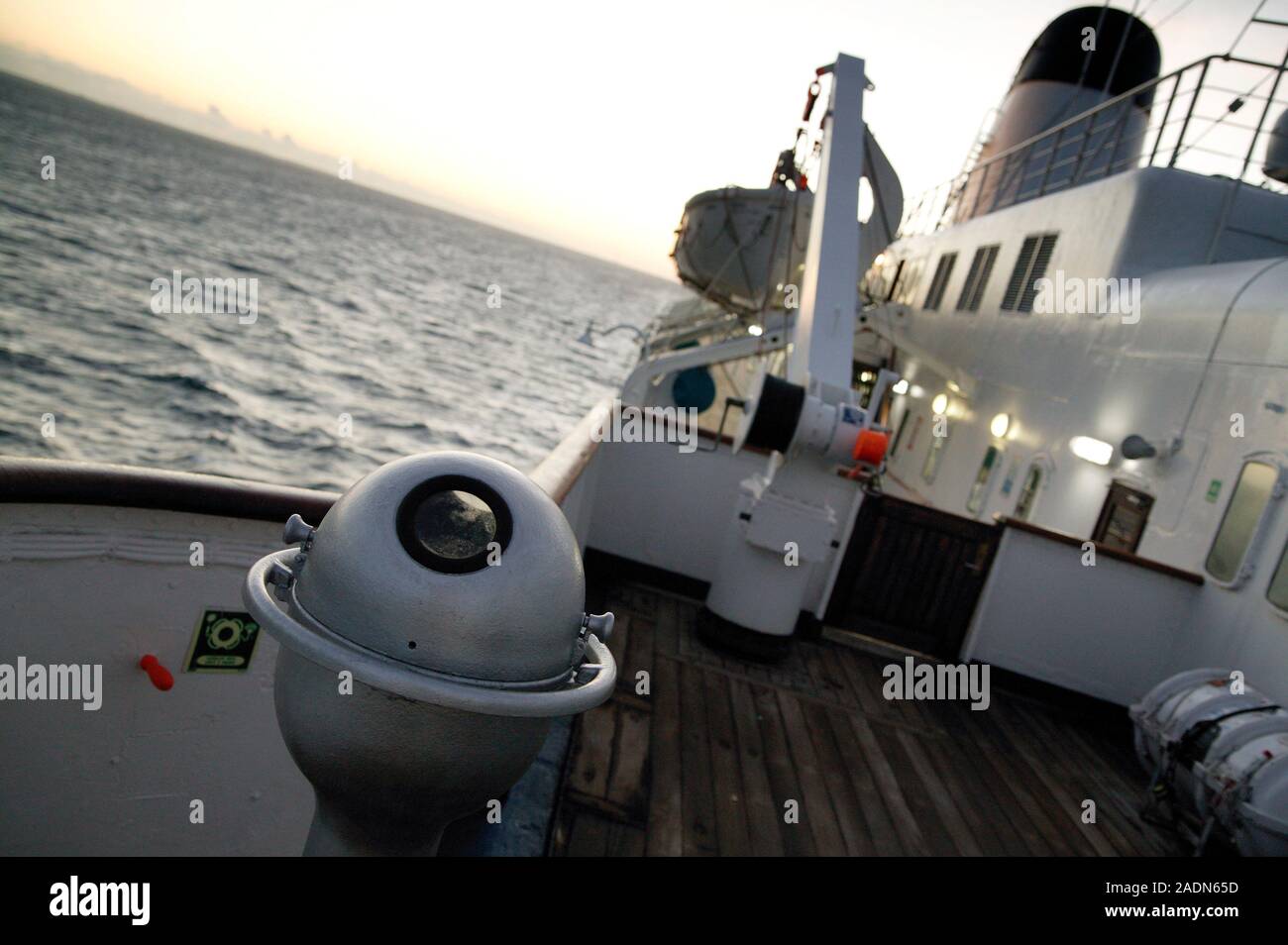 Magnetic compass on the deck of a ship Stock Photo - Alamy