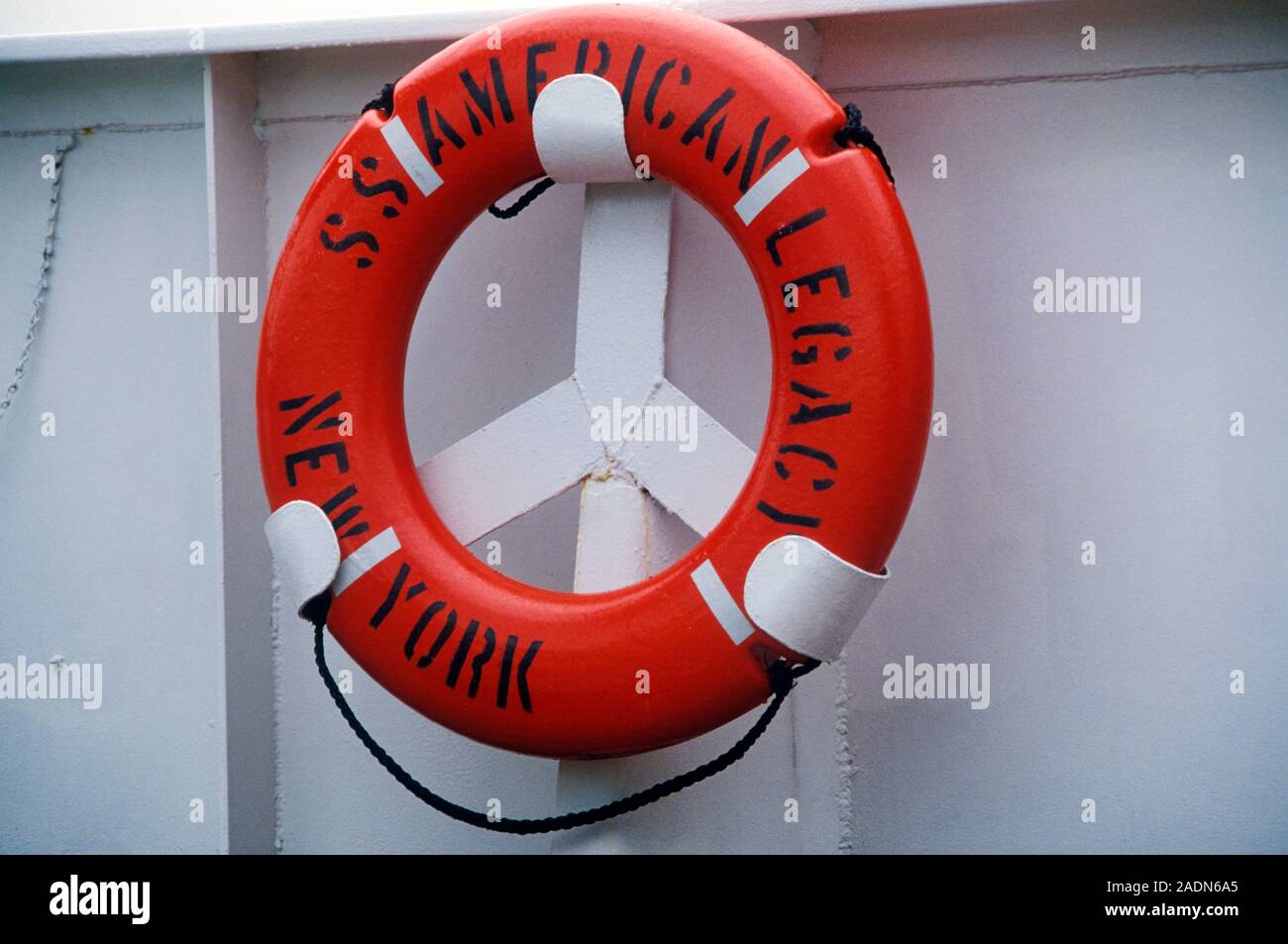 Lifebuoy on a boat Stock Photo - Alamy