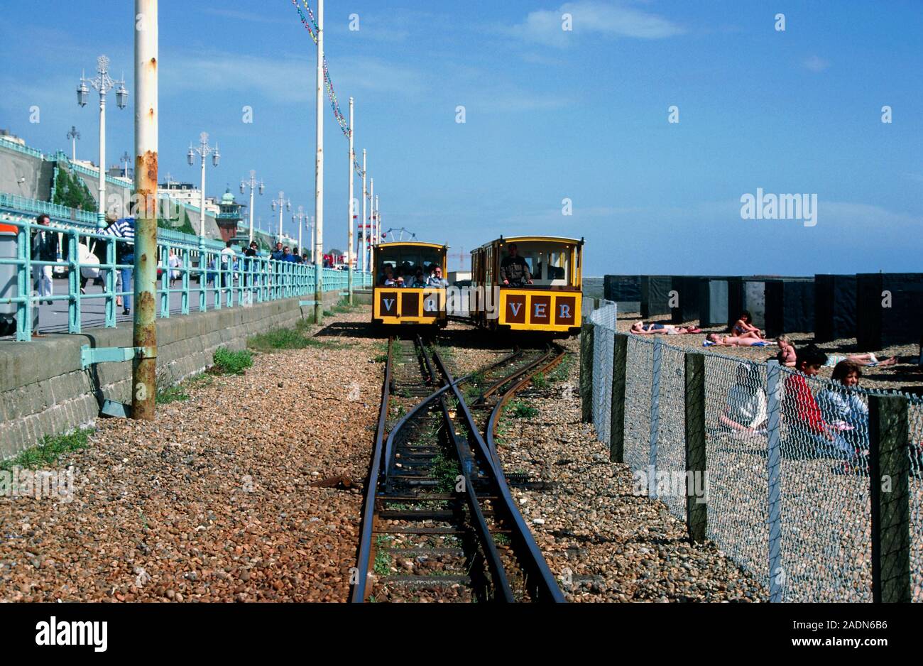 The Volks Electric Railway on Brighton beach, the world's first ...
