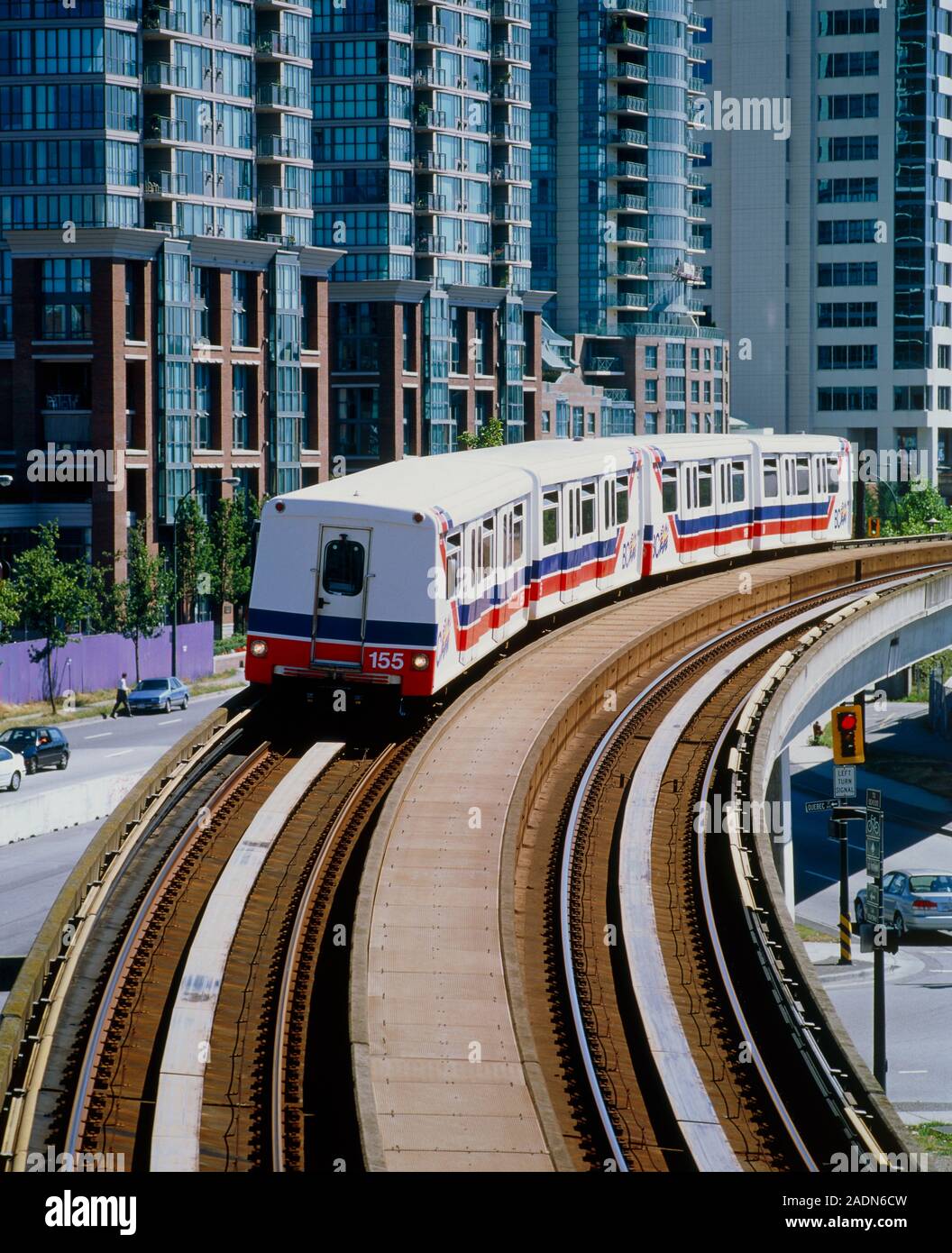 Light railway. Magnetic propulsion is used to drive this fully ...