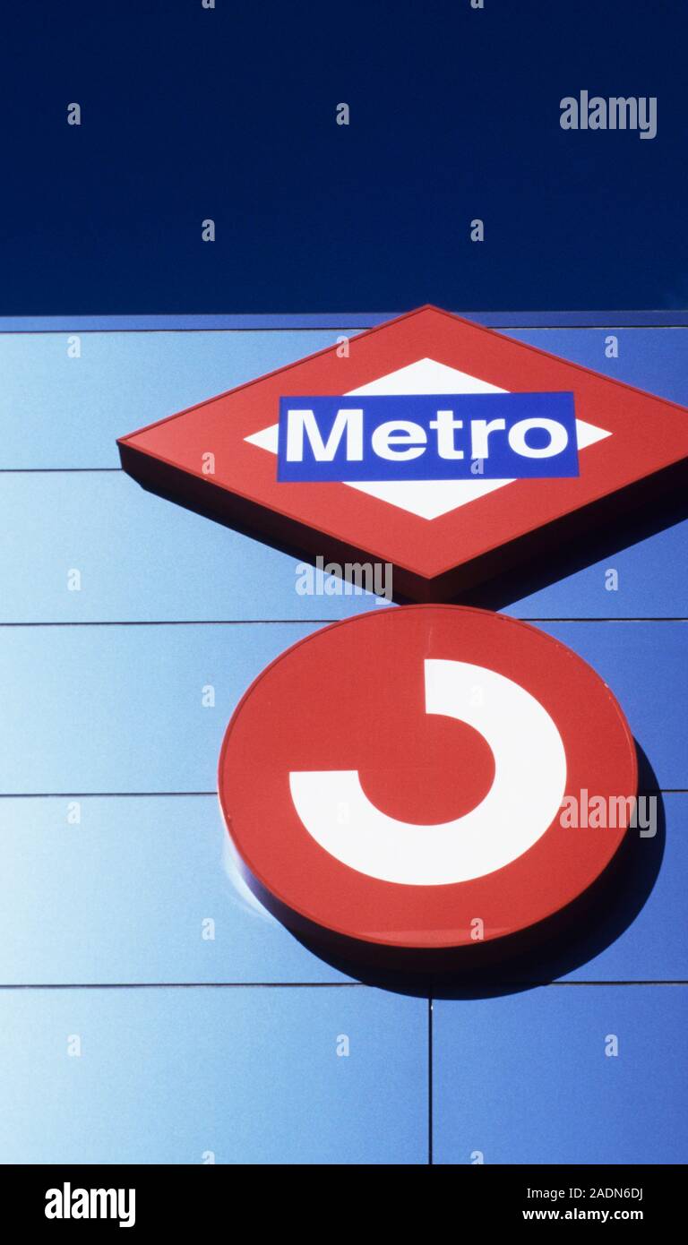 Train signs. Metro (upper) and suburban (lower) railway signs ...