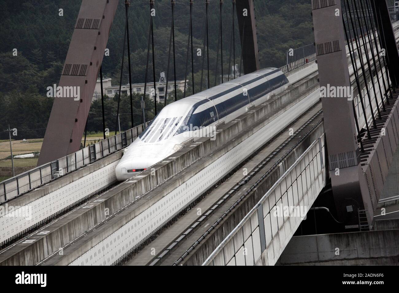 JR-Maglev superconducting train. A maglev is a magnetically levitating ...