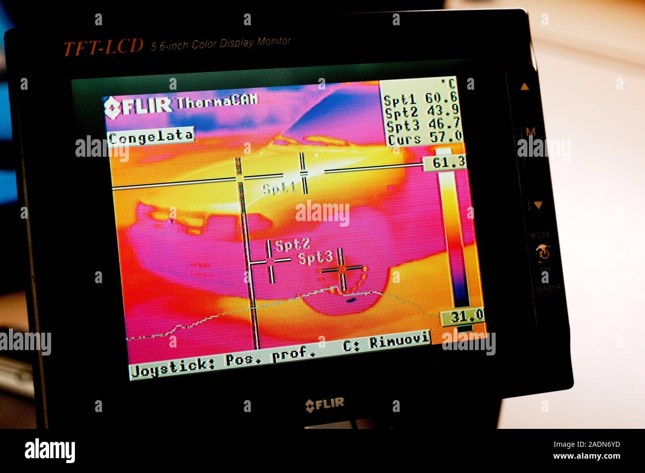 Thermogram of a car. A thermogram is a temperature map of the surface ...