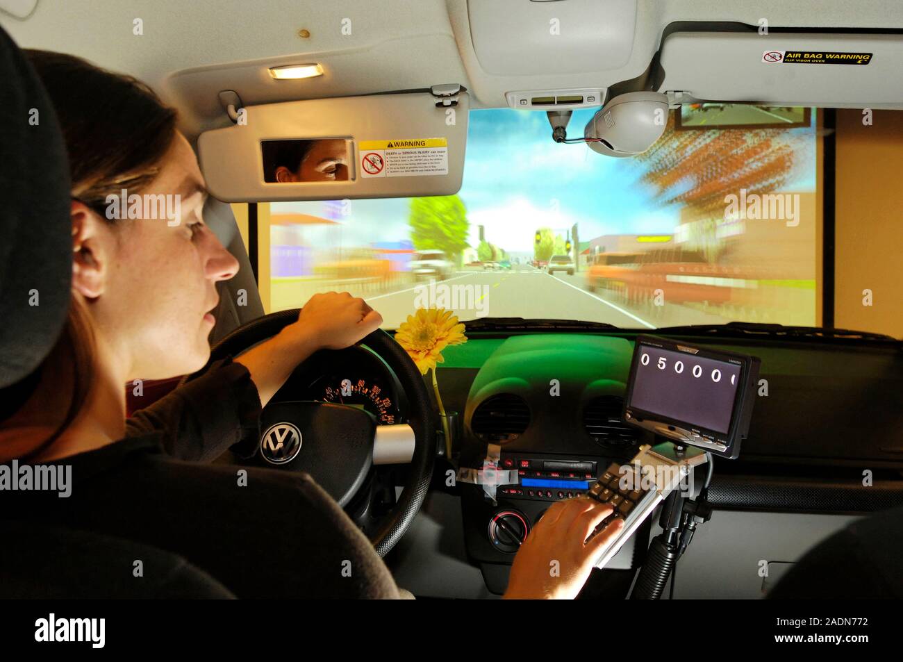 Driving simulator. This Volkswagen Beetle has been adapted by ...