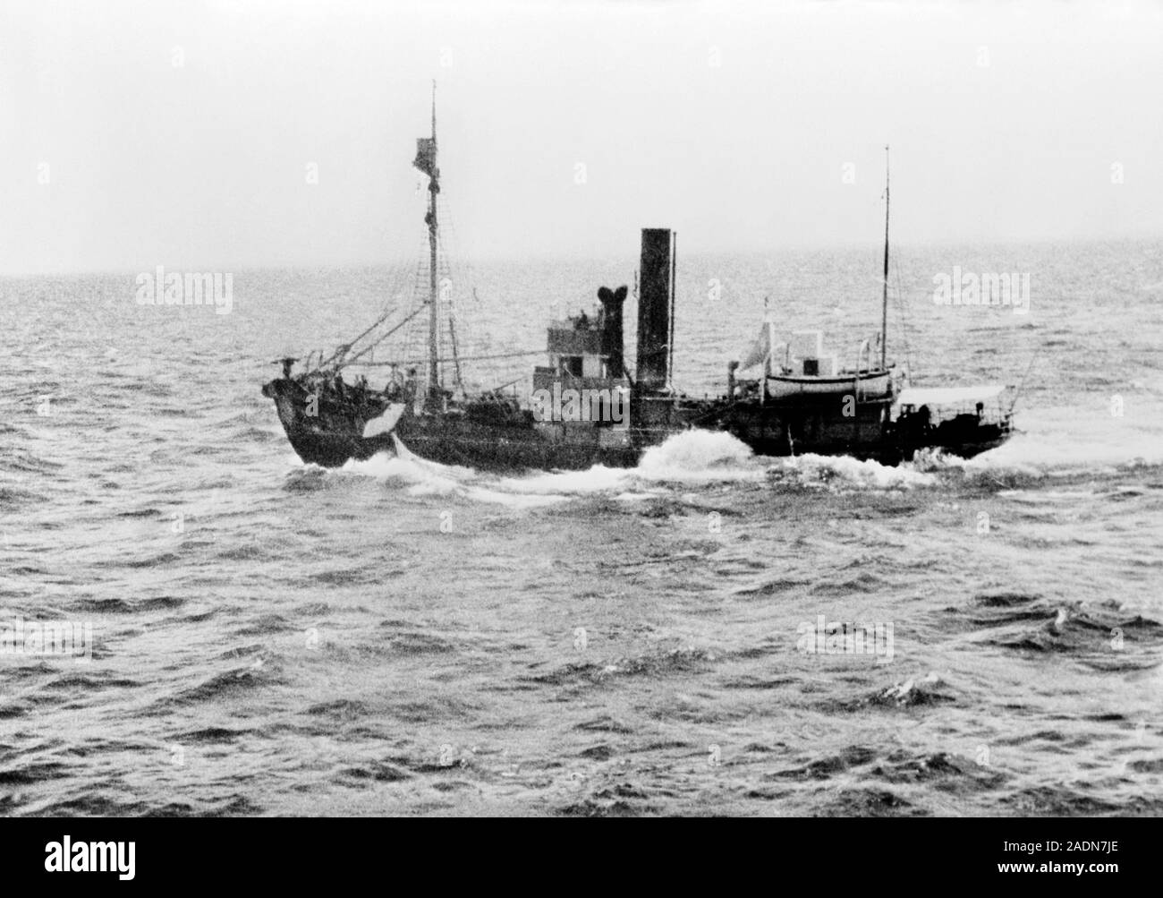 Whaling ship being used to hunt whales. This is the 'killer' ship, that ...