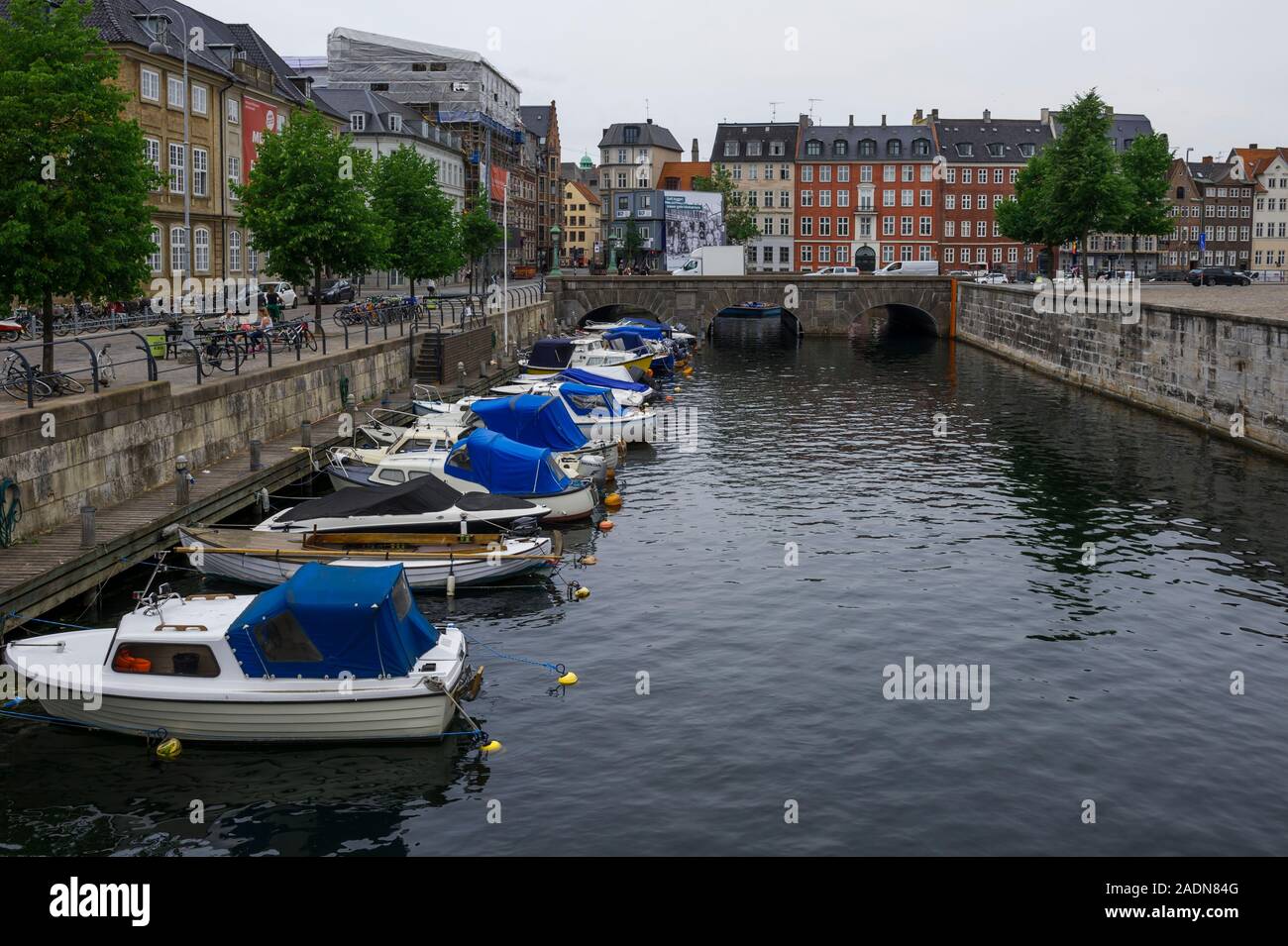 Small boats on the canal in Copenhagen, Denmark Stock Photo - Alamy
