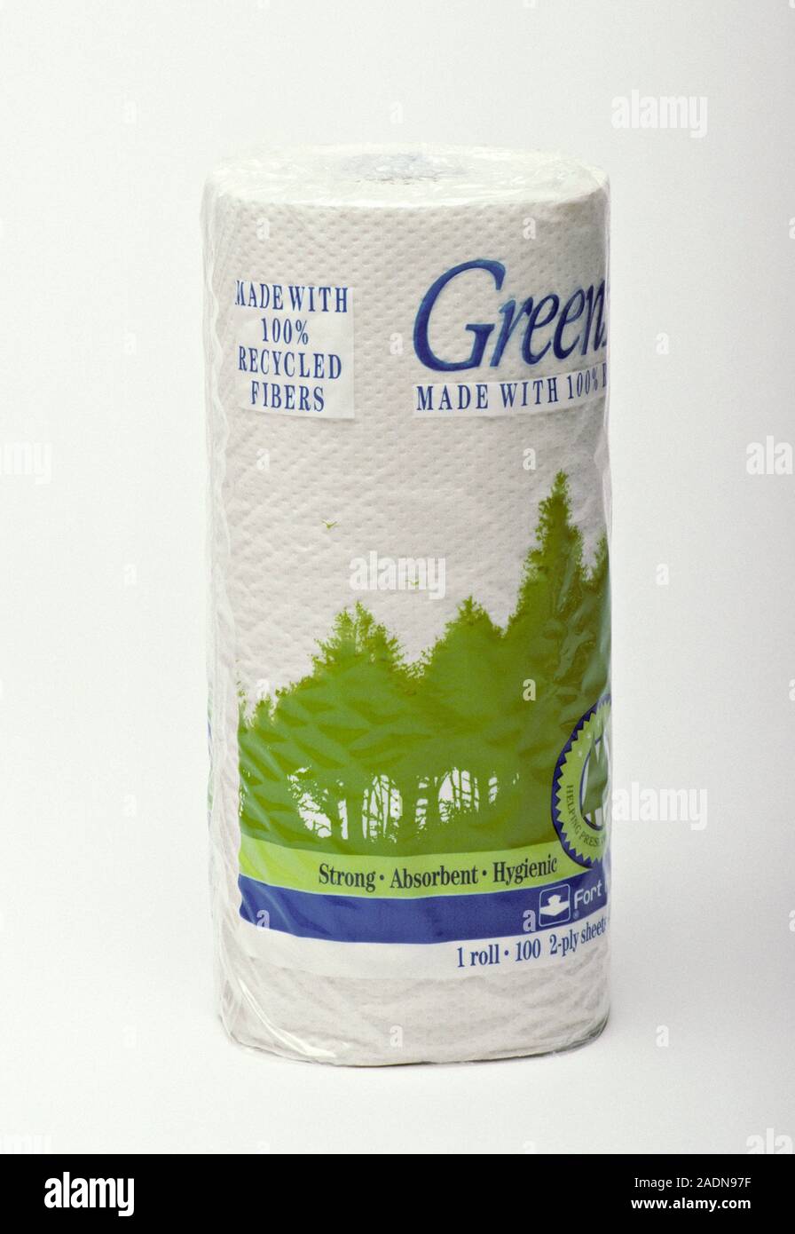 Recycled paper. Roll of paper towels made from recycled paper Stock ...
