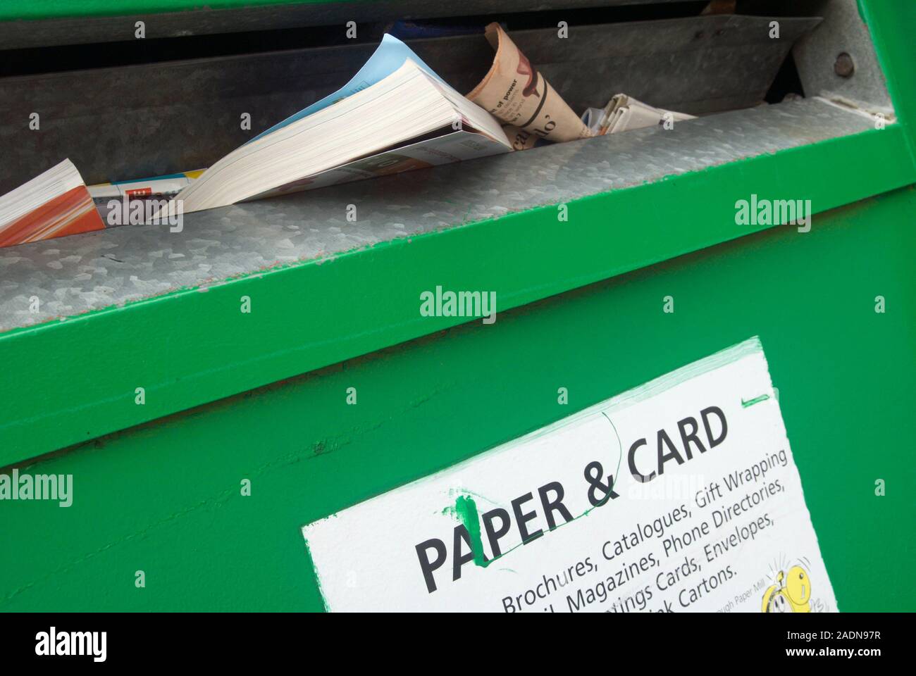 Paper and card recycling bin Stock Photo - Alamy