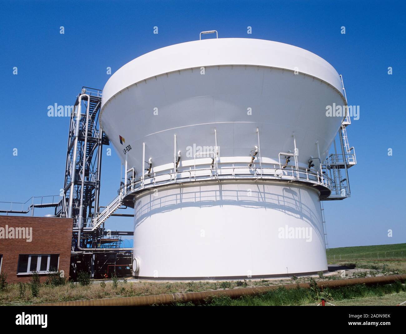 Sewage treatment. Storage tower at a sewage works used for the ...