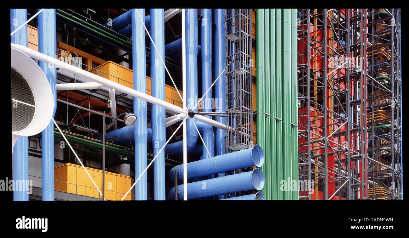 Pompidou Centre. Exterior view of part of the Pompidou centre in Paris ...