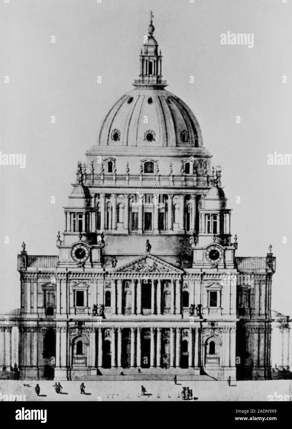 St Paul's Cathedral. Sir Christopher Wren's original drawing of the ...
