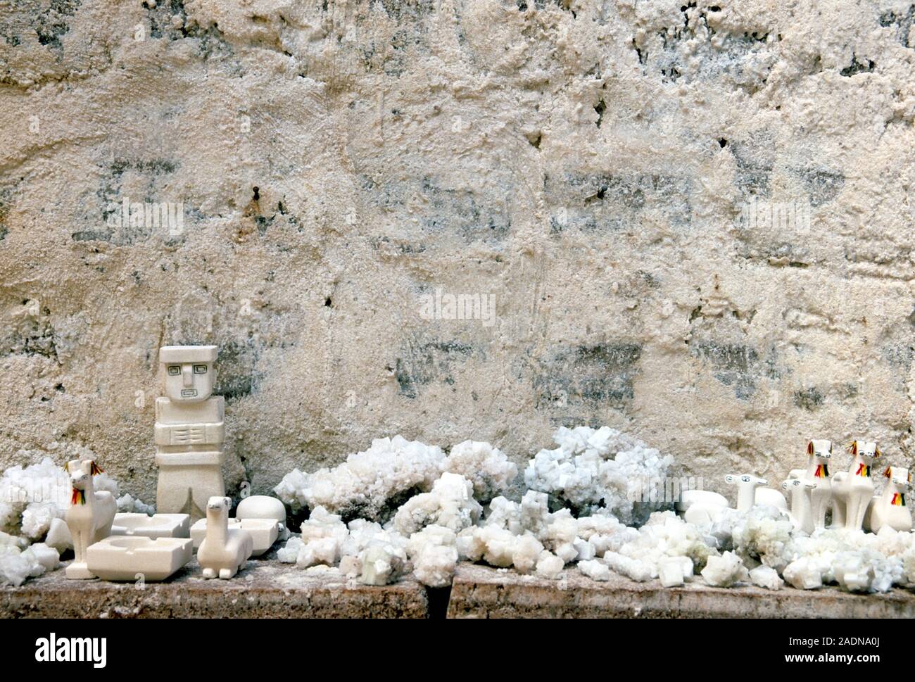 Salt hotel sculptures. The Salt Palace and Spa, on the Uyuni Salt Flats ...