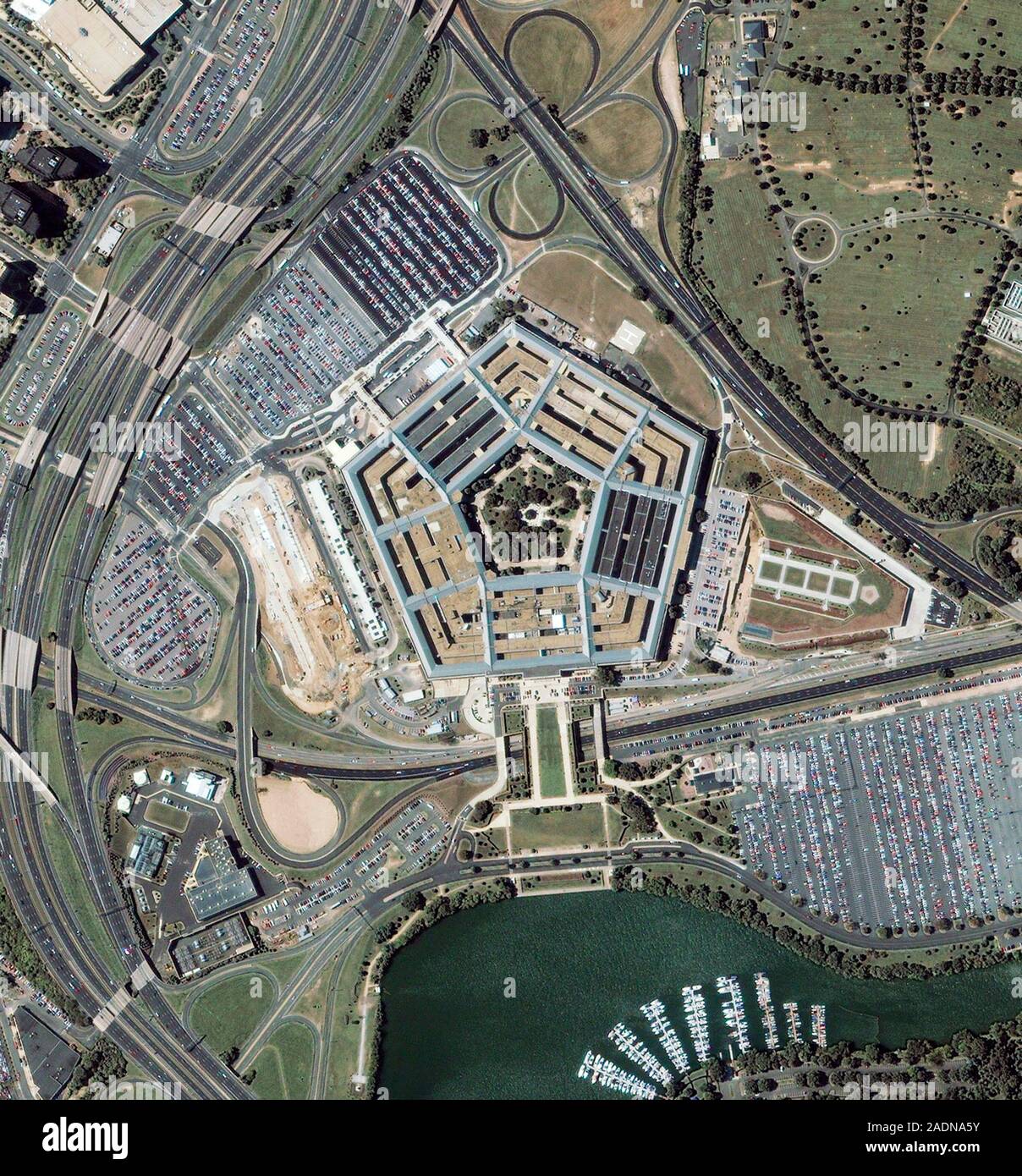 The Pentagon. Satellite image of the Pentagon, the headquarters of the ...