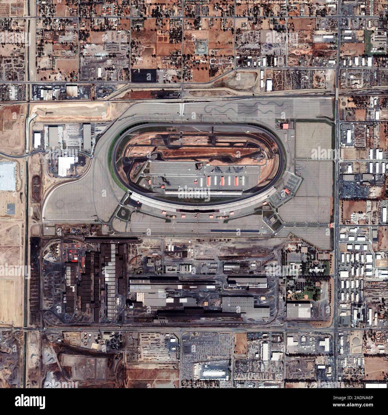 California speedway, USA. Satellite image of the California speedway in ...