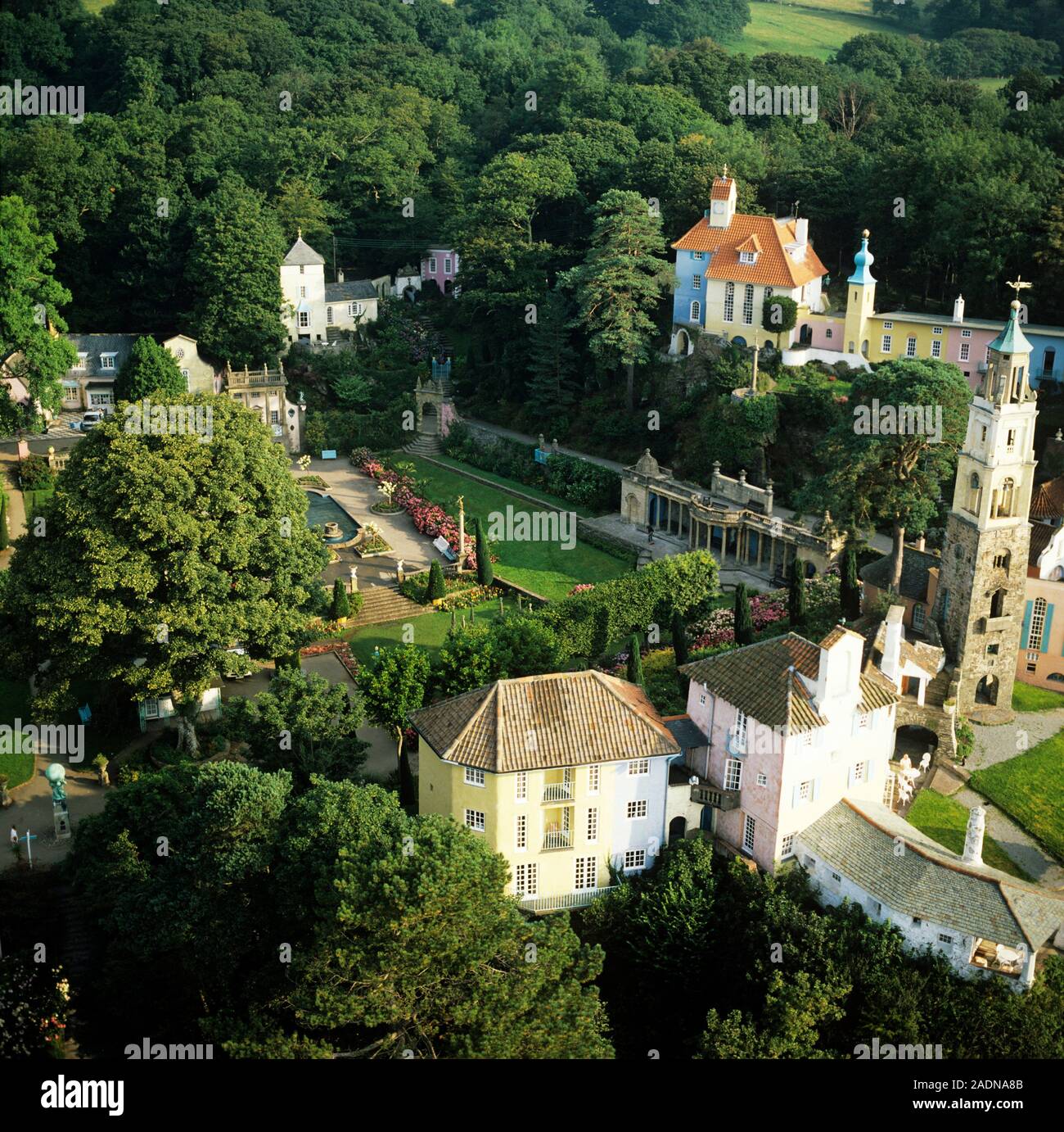 Portmeirion, aerial photograph. Portmeirion (Morfa Nefyn in Welsh), was ...