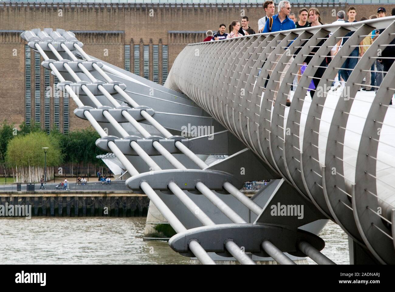 Millennium bridge, London. This bridge became famous for its wobble. It ...