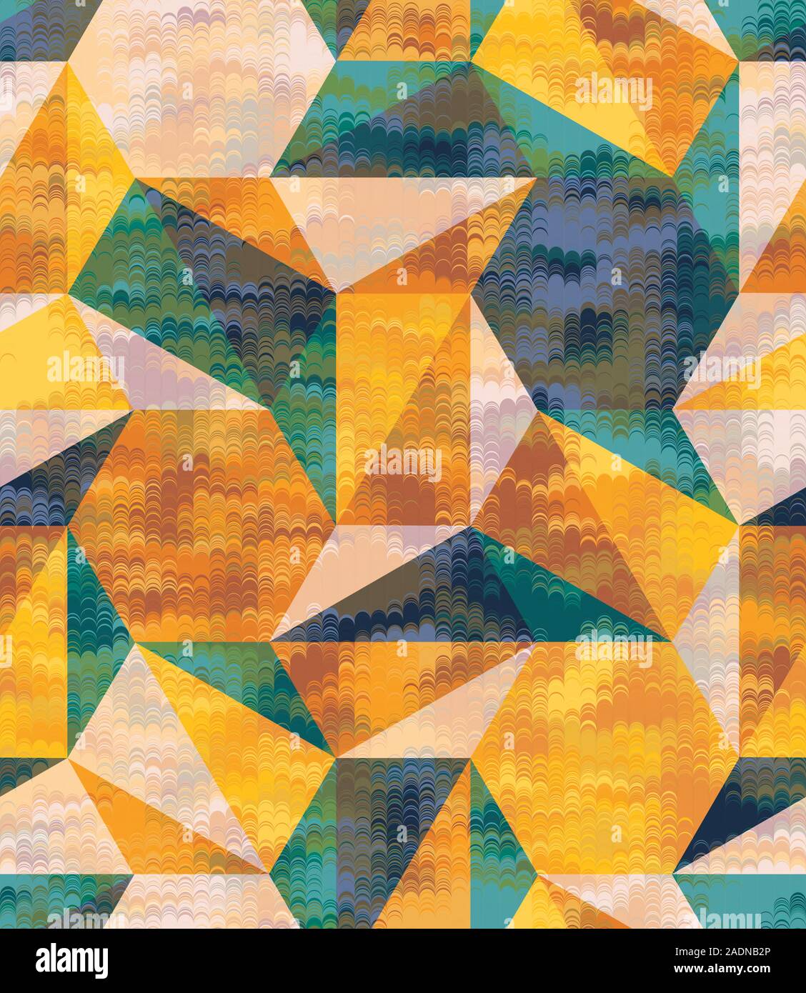 Hexagon Triangle Tile Mesh Color Seamless Pattern Stock Vector Image ...