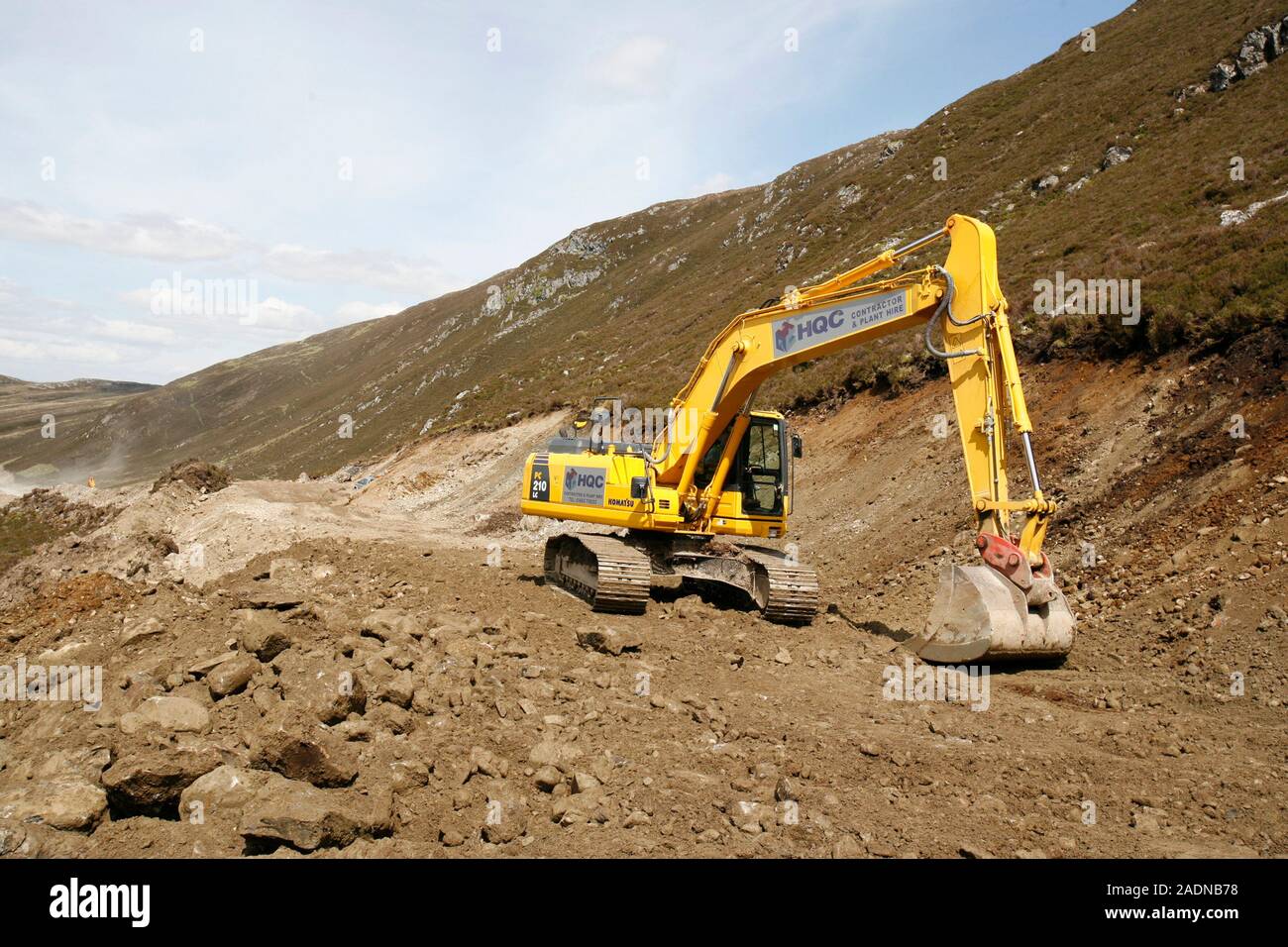 Excavator machine used for digging up the ground. This machine is being ...