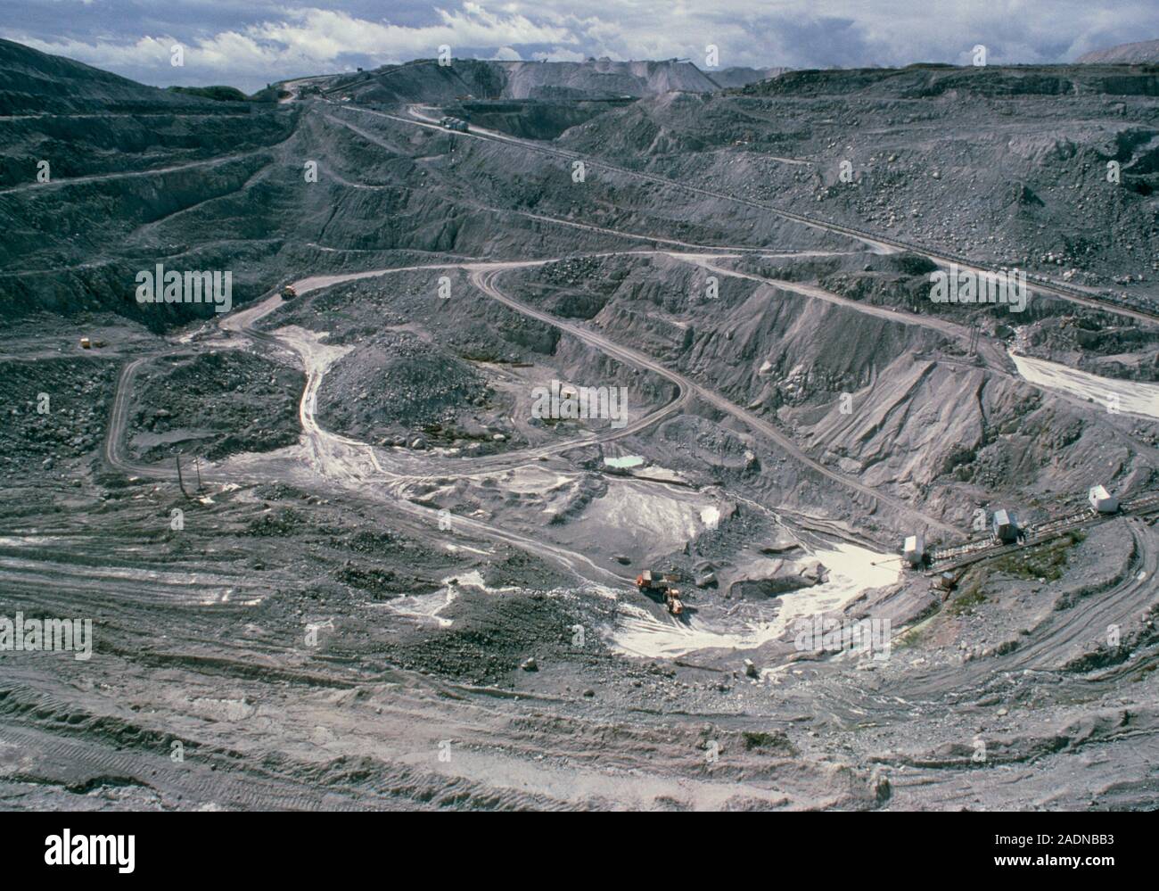 Clay mine. Open cast mine for the extraction of china clay (kaolin ...