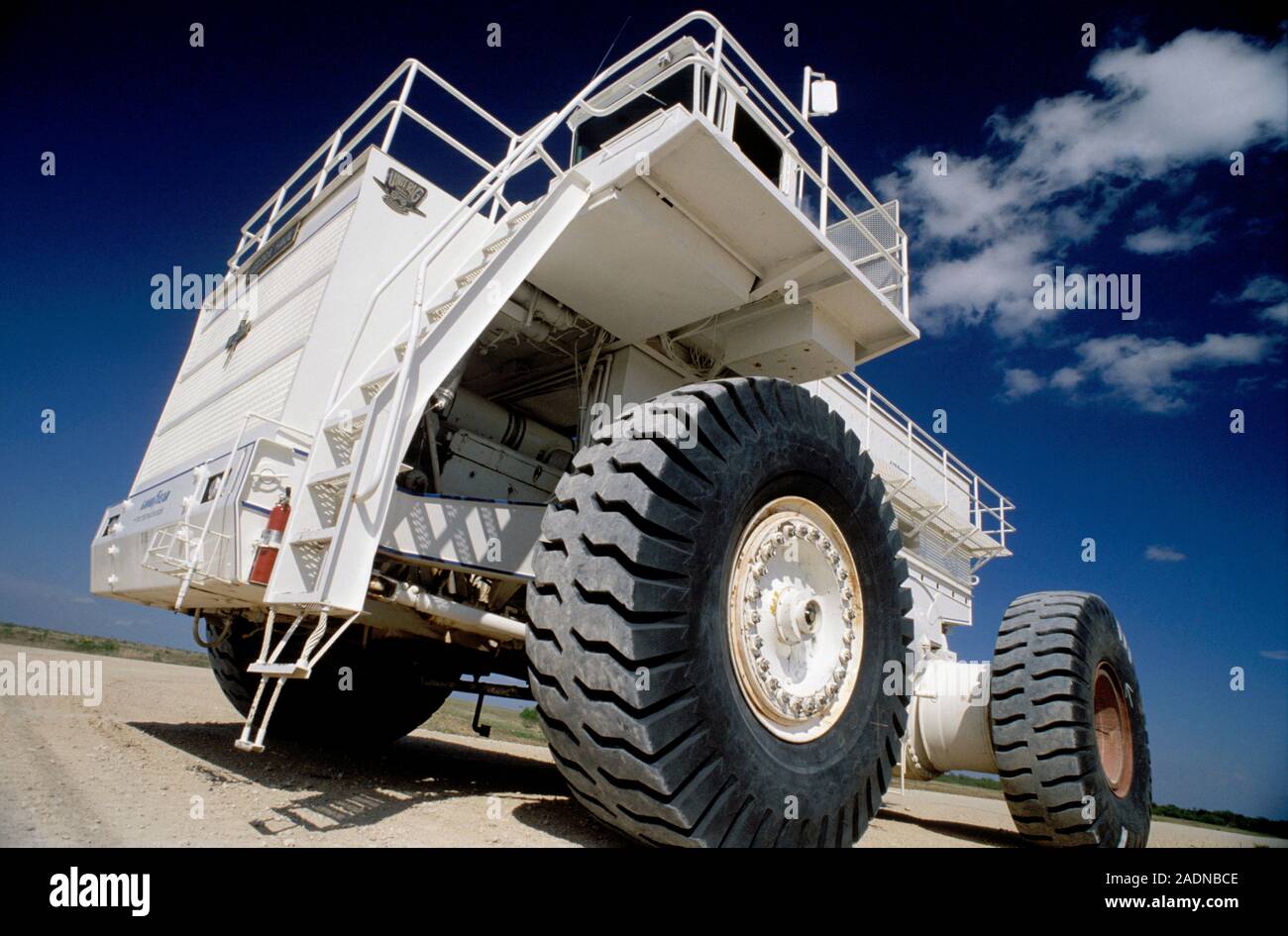 Mining truck. Large earth-moving truck, built for use in mining ...