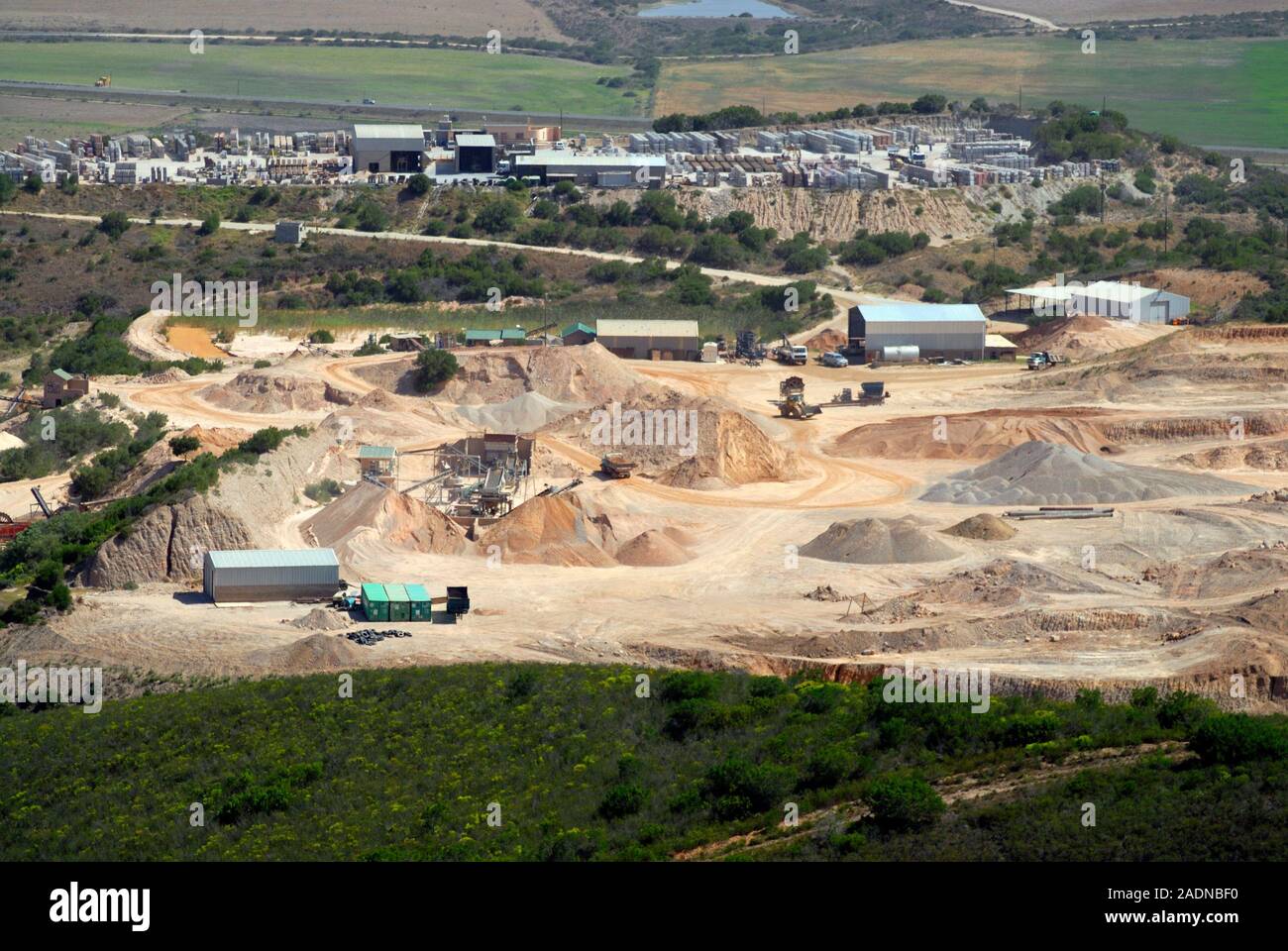 Sand mine. Sand is being mined here to make housing bricks. Sand mining ...