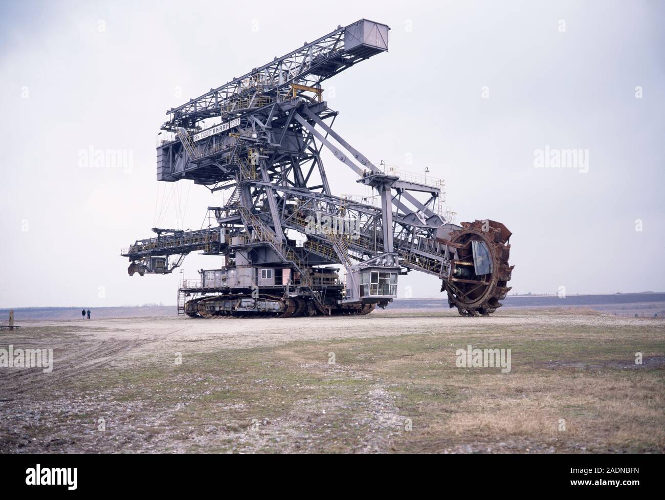 Excavating machine in a former lignite (brown coal) quarry at ...