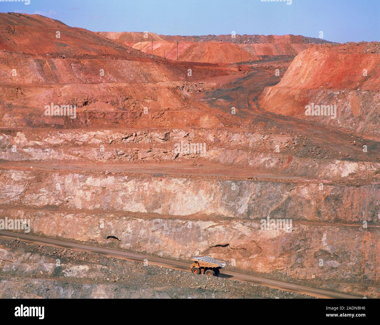 Gold mine. An open cast gold mine on a hillside. Open cast mining ...