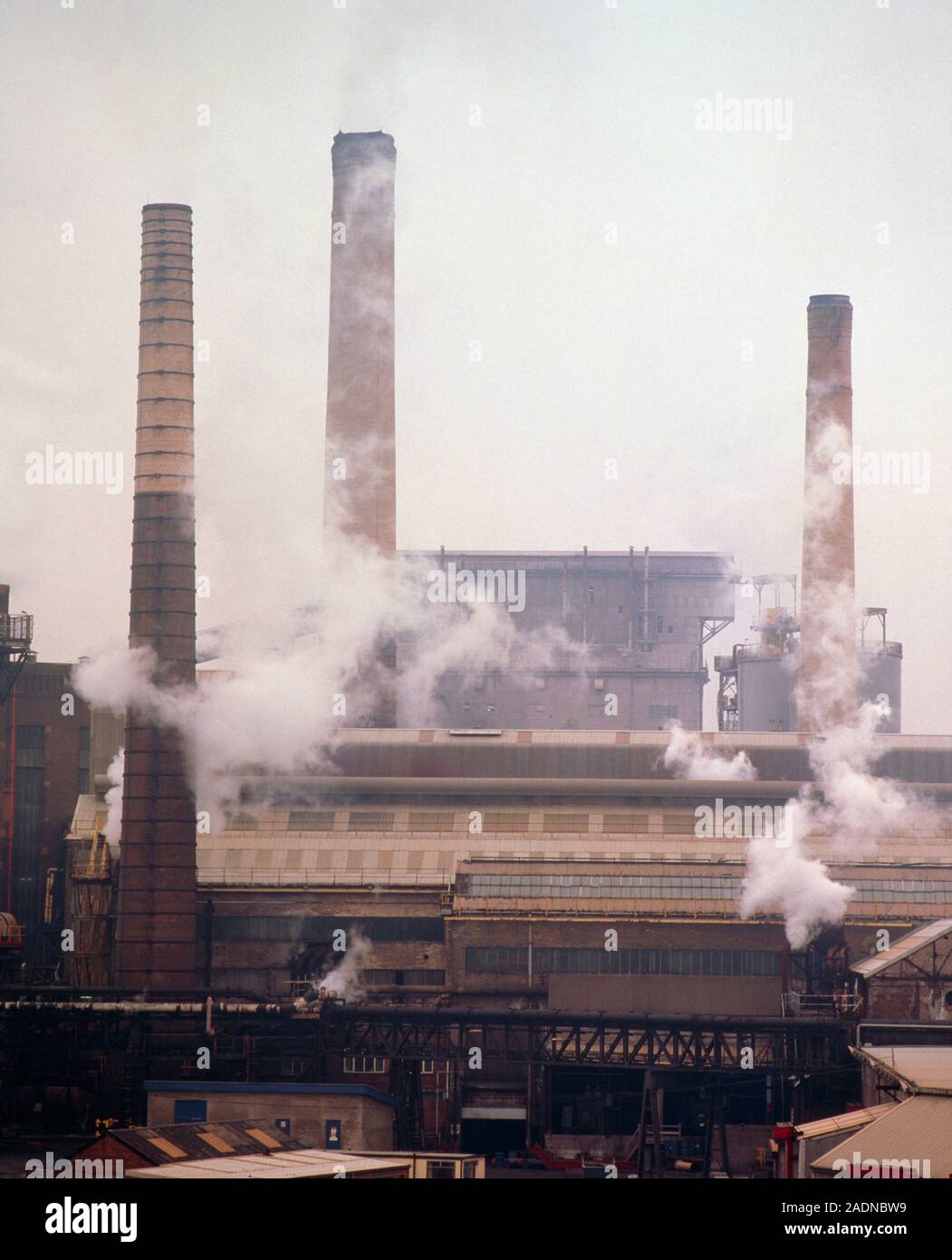 Chemical factory. View of part of a factory making soda crystals ...