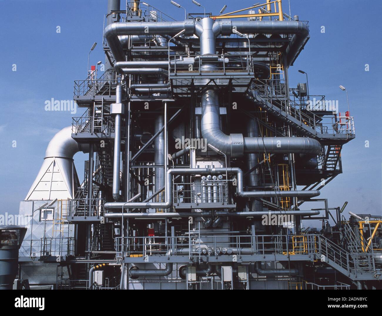 Chemical plant used to produce ethene by cracking natural gas and oil ...