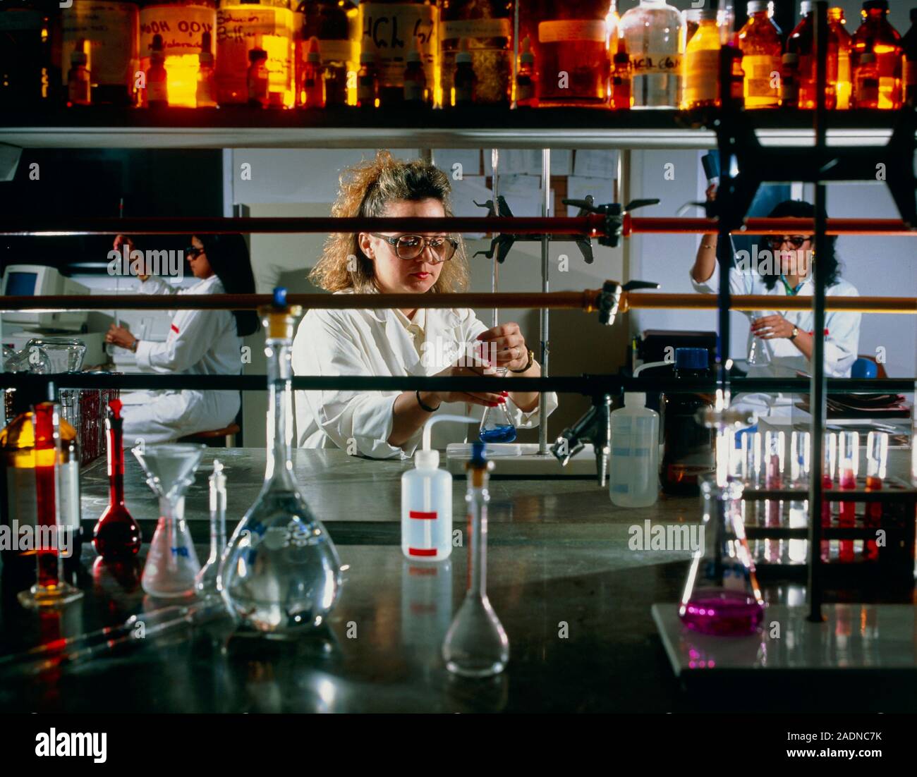 MODEL RELEASED: Quality control laboratory. View of a chemistry ...