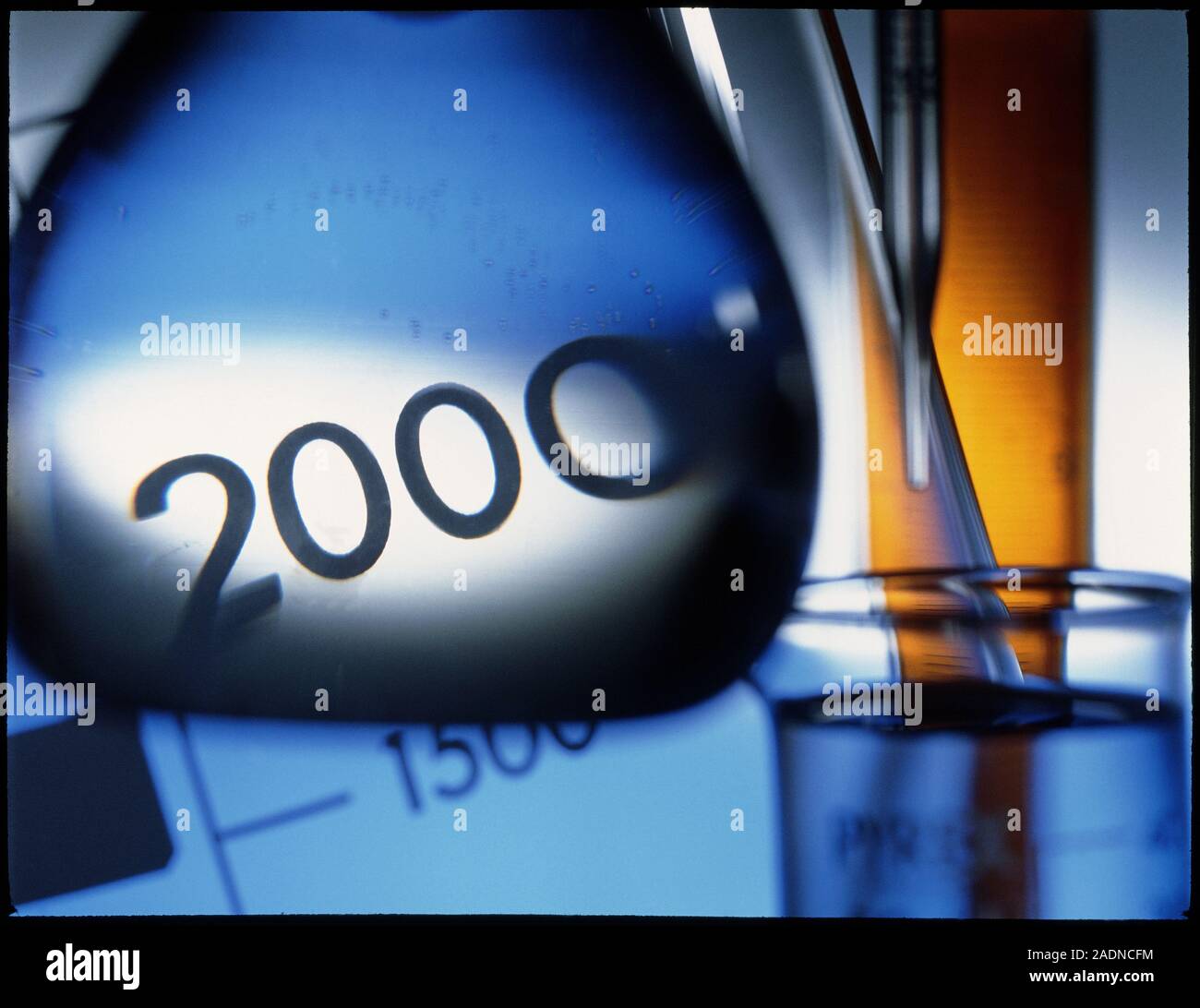 Laboratory glassware. View of an assortment of laboratory glassware. A ...