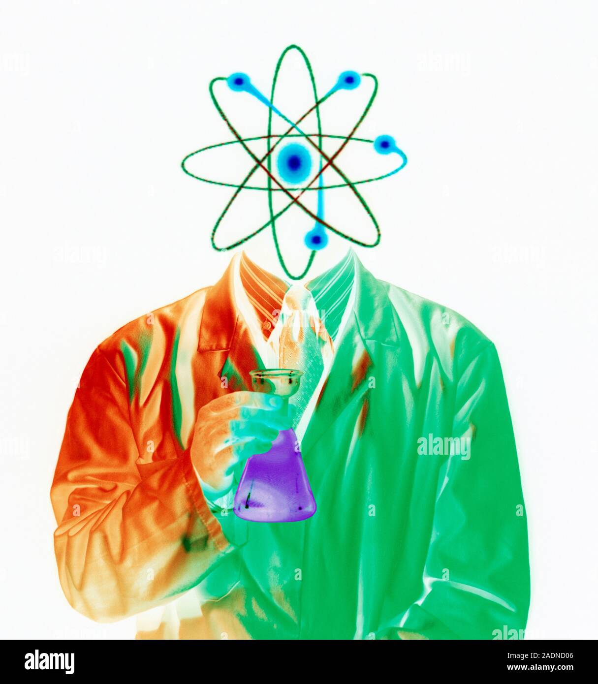 Scientific Research Conceptual Computer Artwork Of A Scientist And A