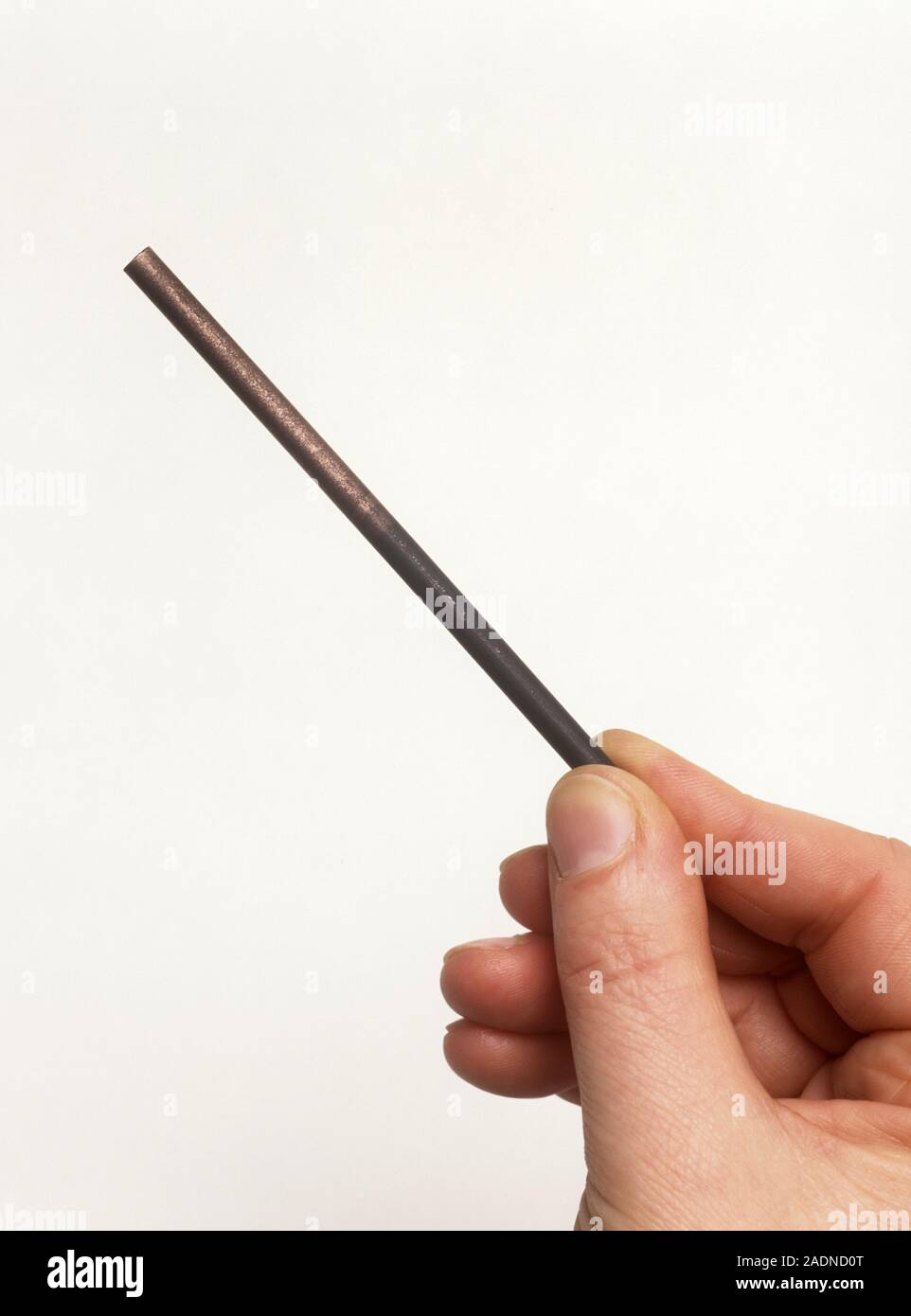 Carbon rod electrode. This is the graphite form of carbon, a good ...