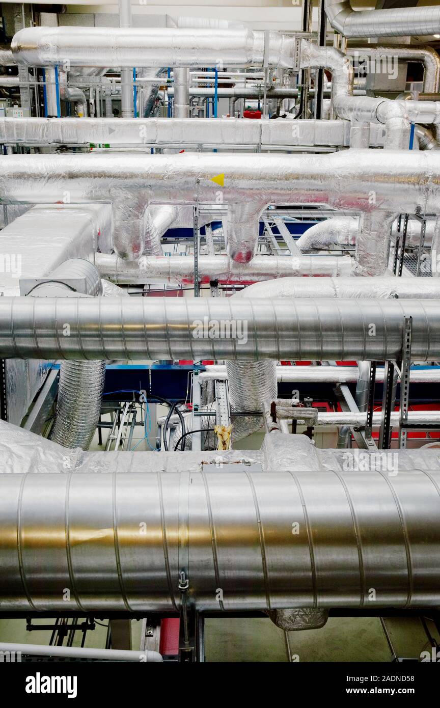 Clean room ventilation apparatus. Ventilation pipes being used to ...