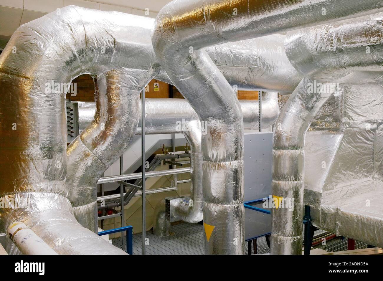 Clean room ventilation apparatus. Ventilation pipes being used to ...