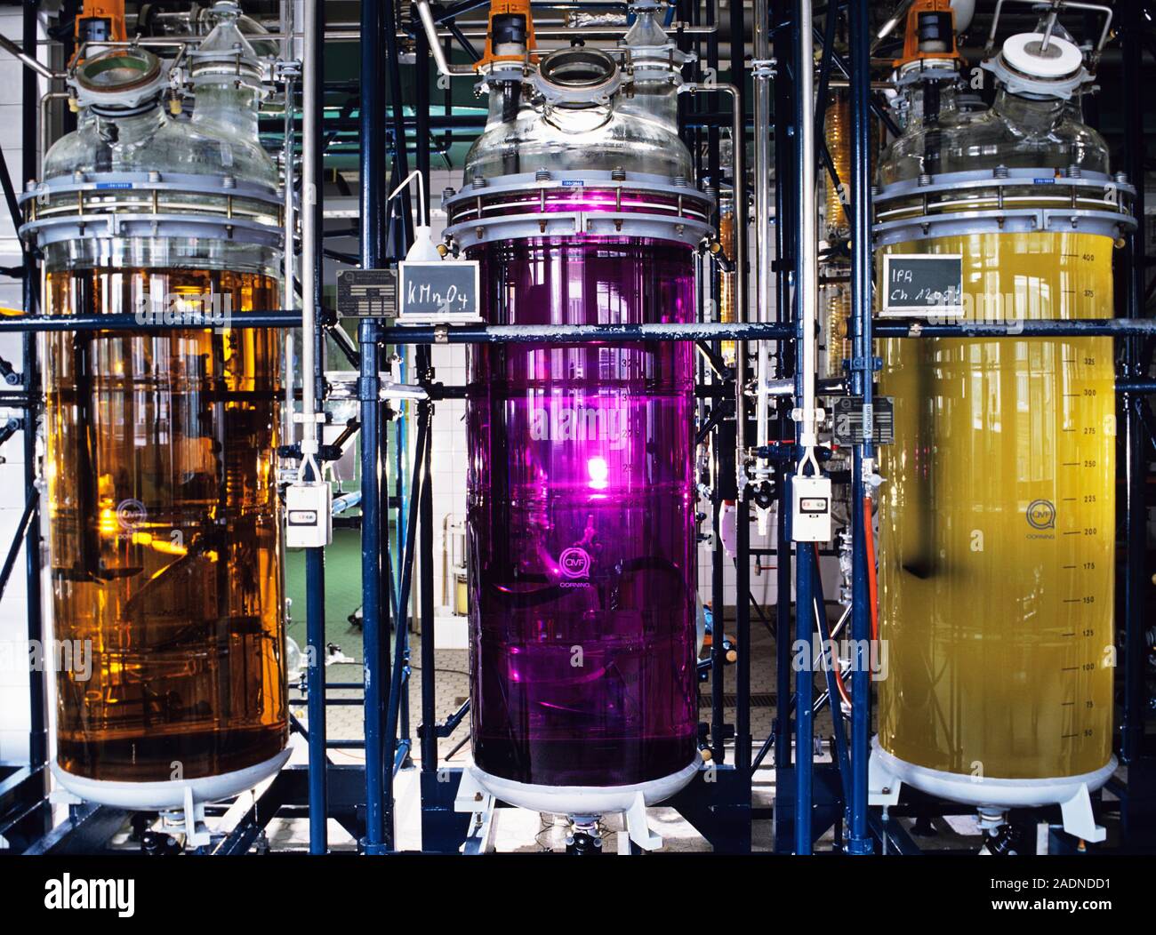 Chemical vats at a pharmaceutical plant. This plant is producing ...