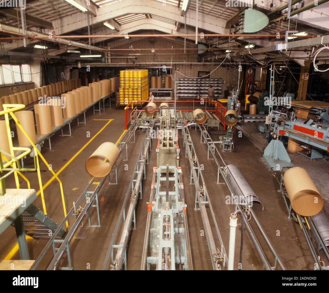 Cardboard roll factory. This production line produces the large ...