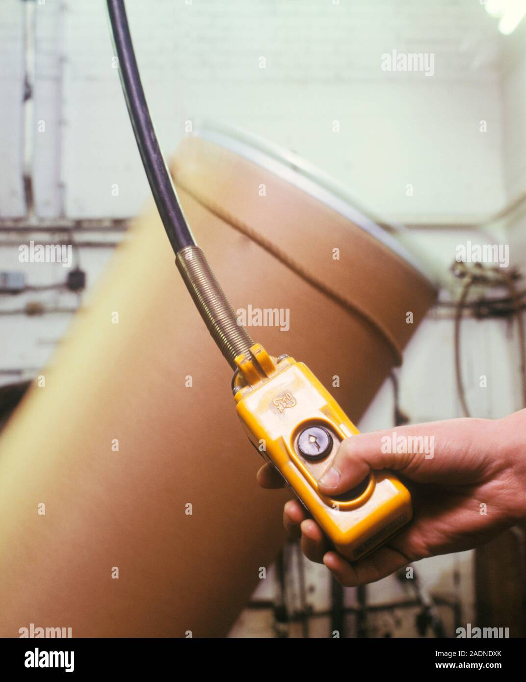 Factory hoist remote control. This electrical remote control is being ...