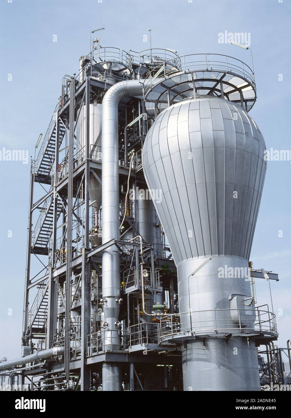 Plastics plant for producing plastics. Plastics are polymeric materials ...