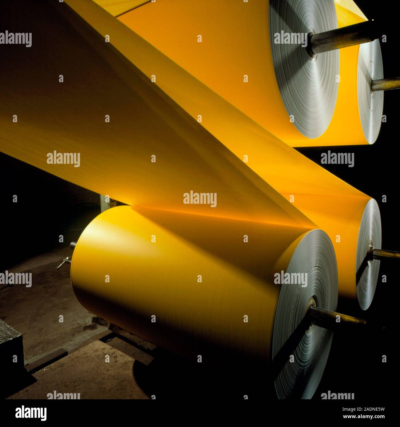 Paper coating. Part of the coated paper manufacturing process. The ...