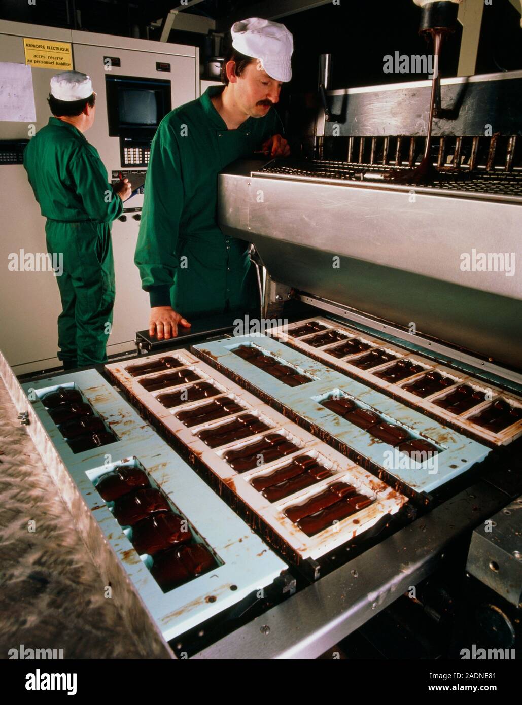 Confectionery production. View of a production line at a chocolate ...
