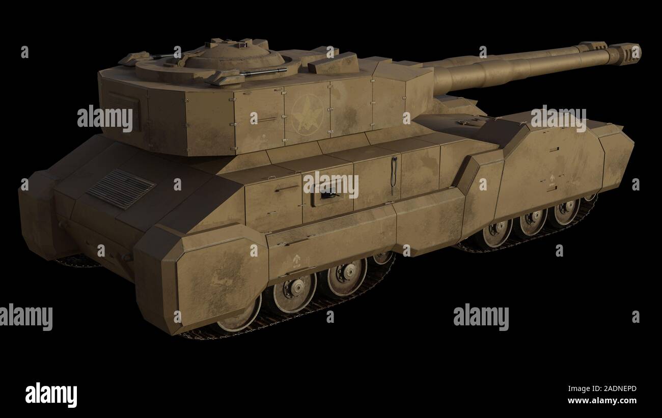 Future Super-Heavy Tank Isolated on Black, Side View Stock Photo - Alamy