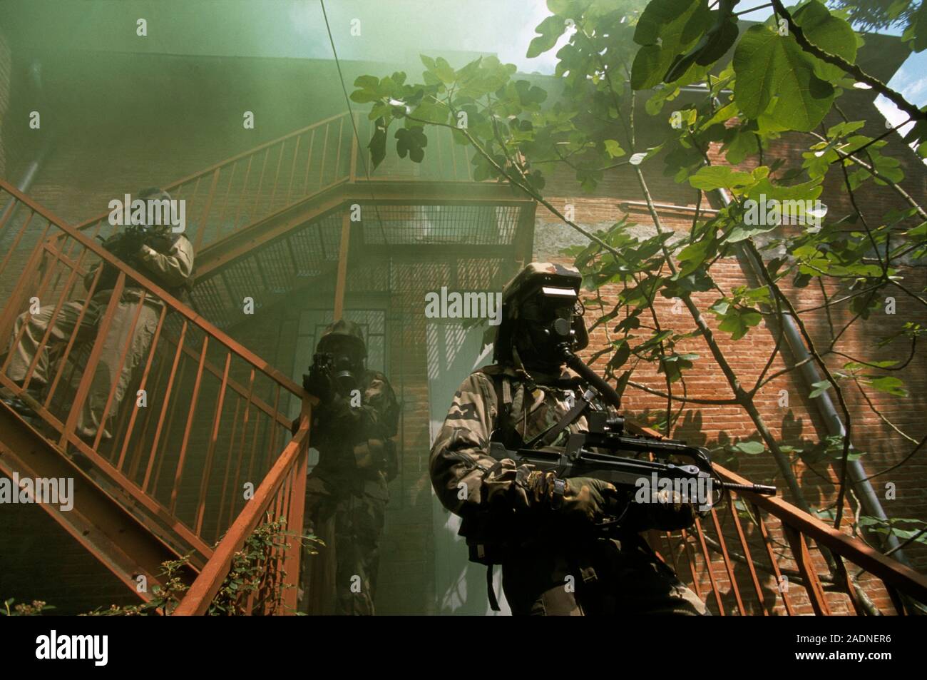 Testing military equipment. These soldiers are protected from nuclear ...